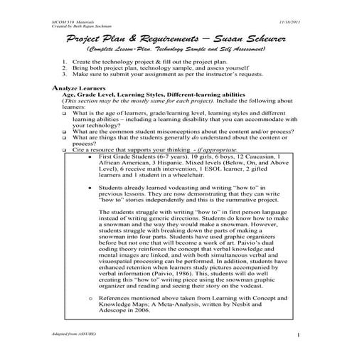Photography Lesson Plan | DOCX