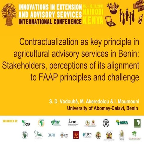 Contractualization as a key principle in agricultural advisory services ...