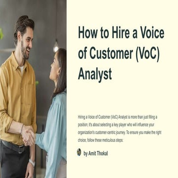 How to Hire a Voice of Customer (VoC) Analyst | PPT