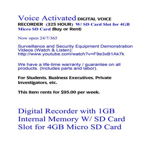 Digital voice-activated-recorder-manual | PDF