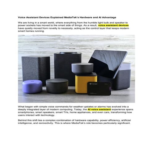 Voice Assistant Devices Explained MediaTek’s Hardware and AI Advantage.pdf