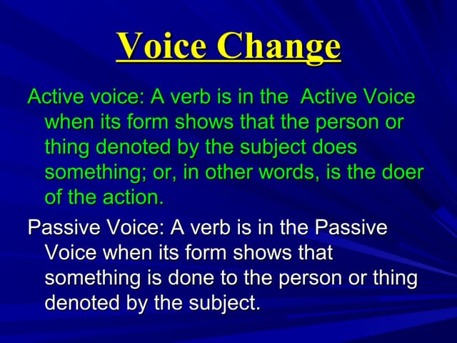 Active voice and passive voice | PPTX