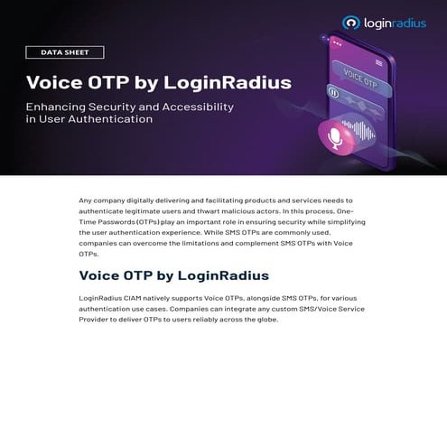 LoginRadius Voice OTP for Secure Logins. | PDF