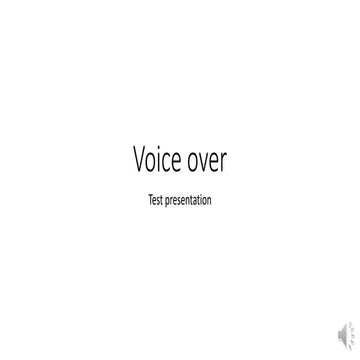 Voice over | PPSX