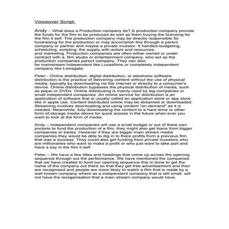 Voiceover script | DOC