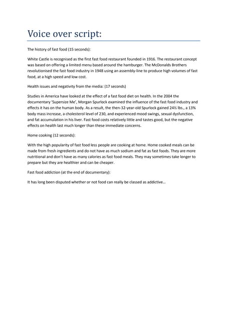 Voice over script | DOCX