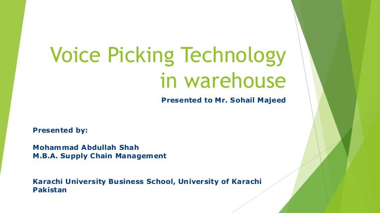 Voice picking technology