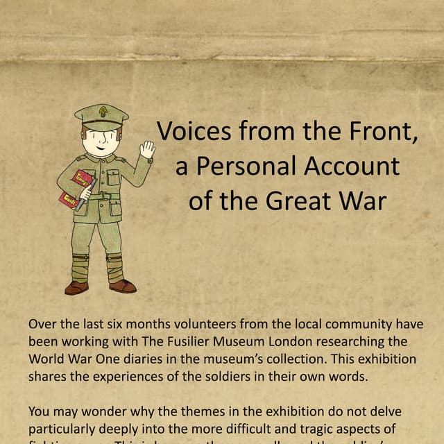 Voices from the Front: A Personal Account of the Great War (Slide 1 of ...