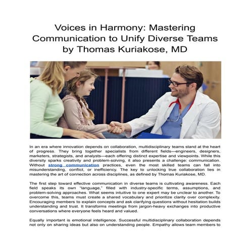 Voices in Harmony_ Mastering Communication to Unify Diverse Teams by ...