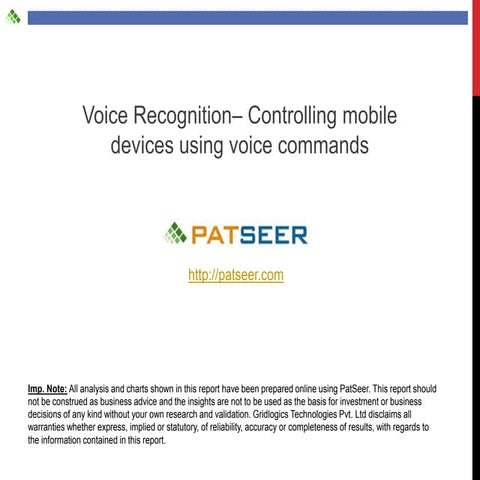 Voice/speech recognition | PPT