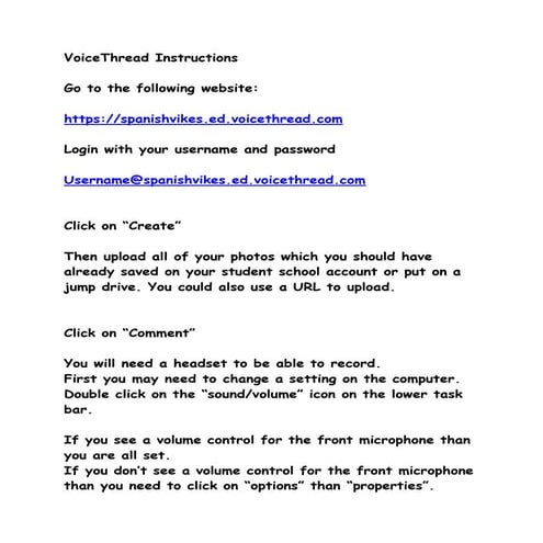 Voice thread instructions for students | PDF
