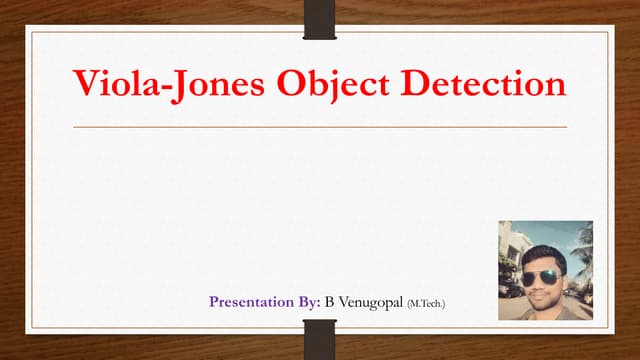 Viola Jones Object Detection Ppt