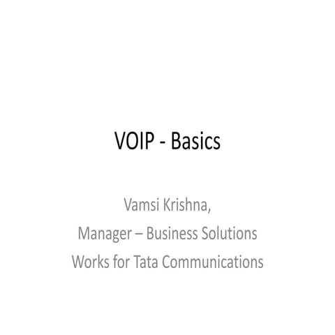 Voip basics | PPTX | Computer Networking | Computing