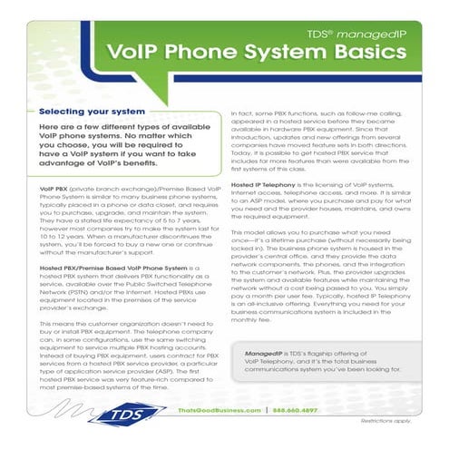 Voip Phone Systems Basics | PDF