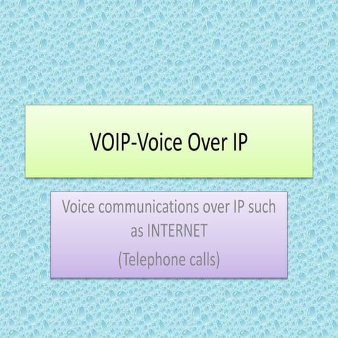 Internet terminology and VOIP protocol | PPTX | Web Design and HTML | Internet