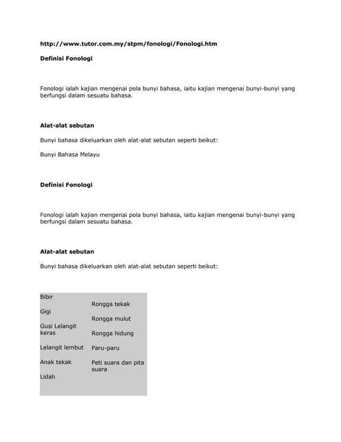 Fonetik & Fonologi Bahasa Melayu BMMB3013 | PPTX