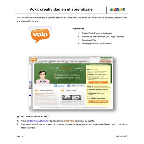 Voki: creatividad en el aprendizaje | PDF