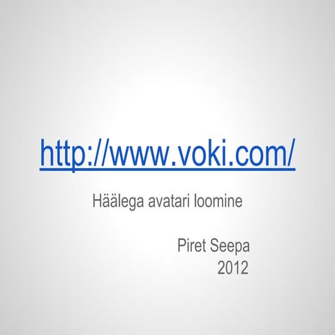 Voki tutvustus | PDF