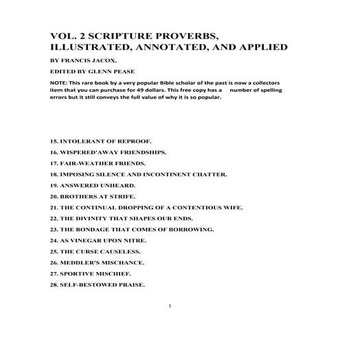 Vol. 2 scripture proverbs, illustrated, annotated, and applied | PDF