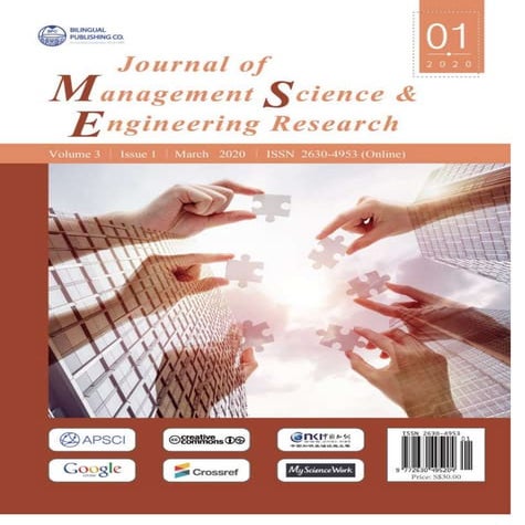 Journal of Management Science & Engineering Research | Vol.3, Iss.1 ...