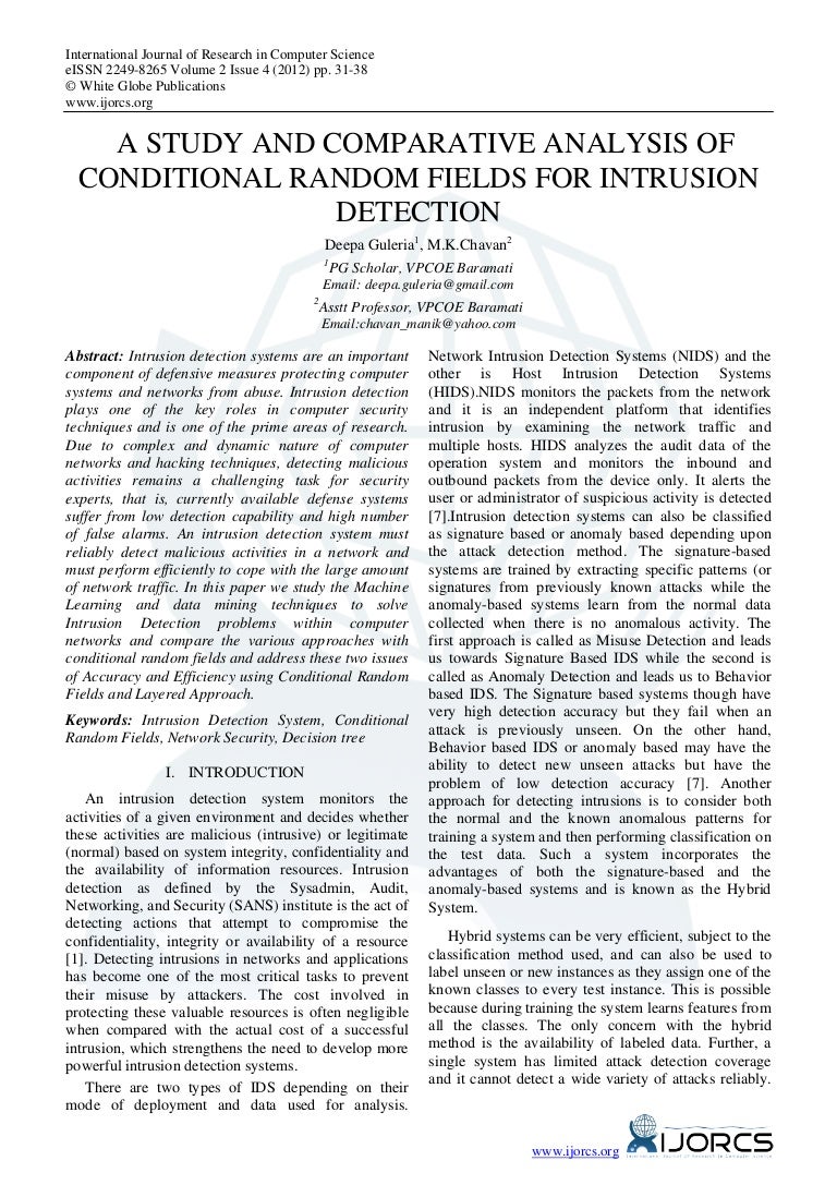 A Study and Comparative analysis of Conditional Random Fields for Int…