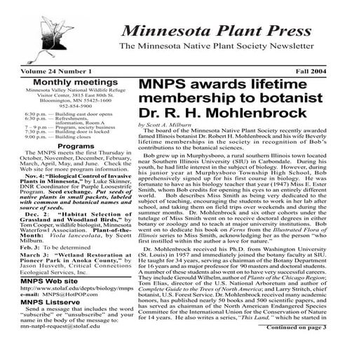 Fall 2004 Minnesota Plant Press | PDF