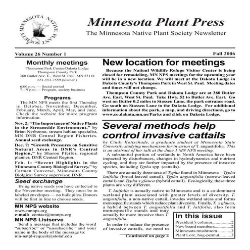 Fall 2006 Minnesota Plant Press | PDF
