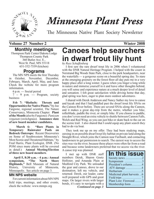 Fall 1997 Minnesota Plant Press | PDF