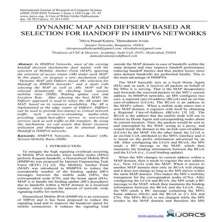 Dynamic Map And Diffserv Based Ar Selection For Handoff In Hmipv6