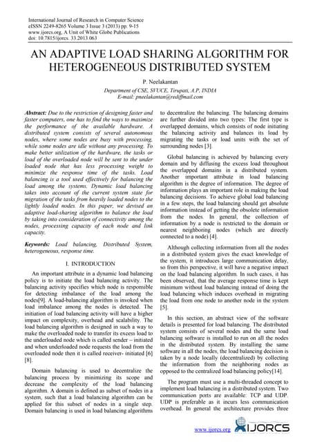 Types Of Load Distributing Algorithm In Distributed System Ppt