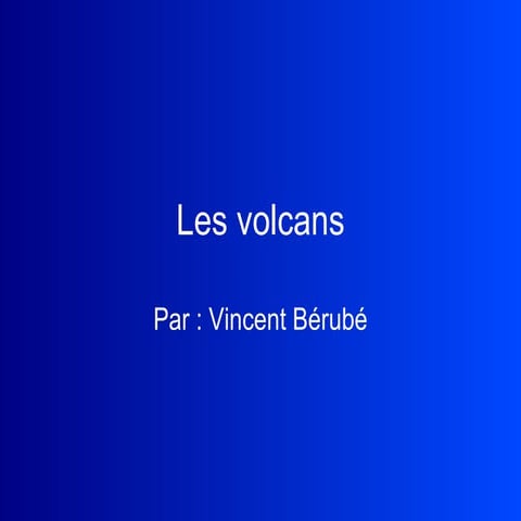 Exposé sur les volcans pour les enfants, niveau CM1 | PDF