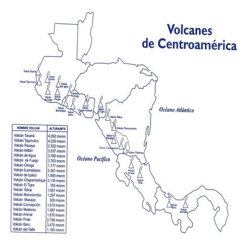Mapa De Volcanes Del Centro De Estados Unidos Expertos Internacionales