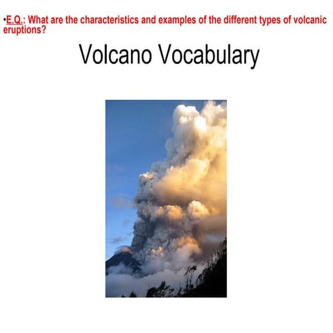 Volcano Vocabulary | PPT
