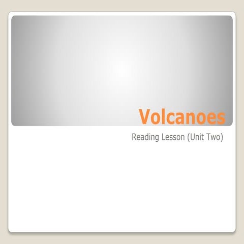 Volcanoes reading-comprehension-exercises 60296 | PPTX