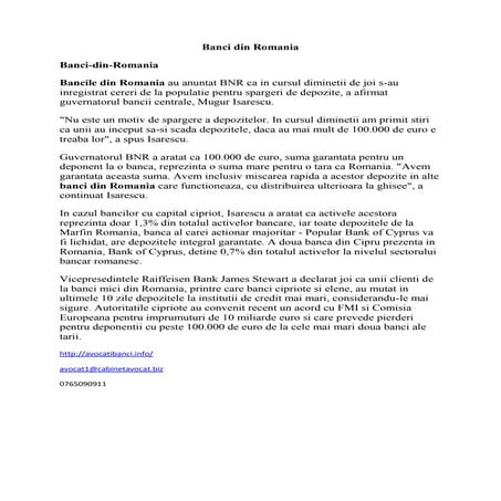 Banci din Romania | DOCX