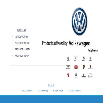 Volkswagen Product Mix | PPTX