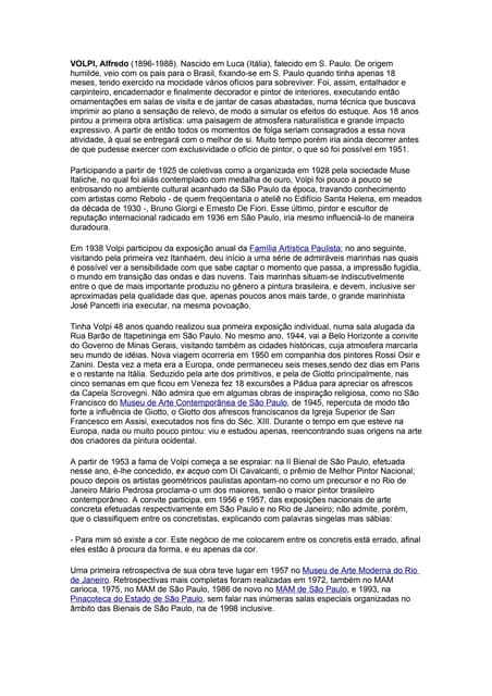 Biografia de alfredo volpi todas as turmas | PPT