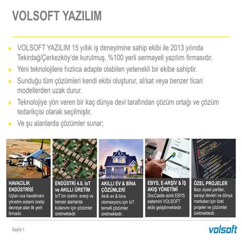 IoT & Endüstri 4.0 + Akıllı Üretim | VOLSOFT YAZILIM | PPT