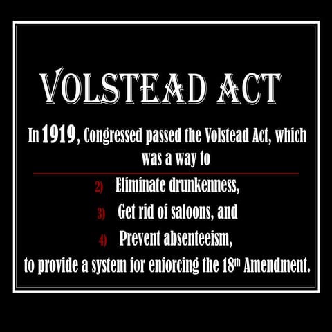 Volstead Act Presentation | PPT