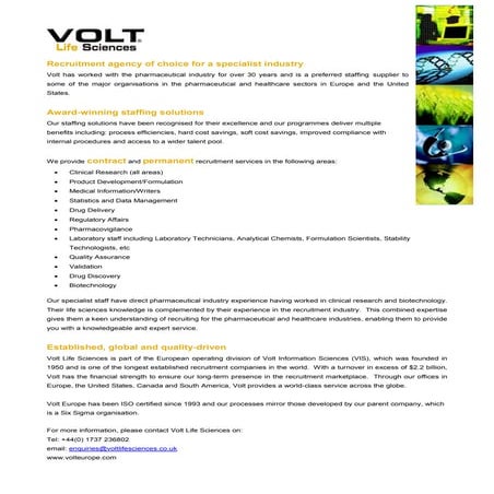 Volt Life Sciences Information | PDF