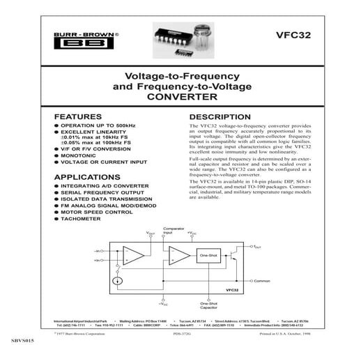 Voltage to-frequency and frequency-to-voltage converter | PDF