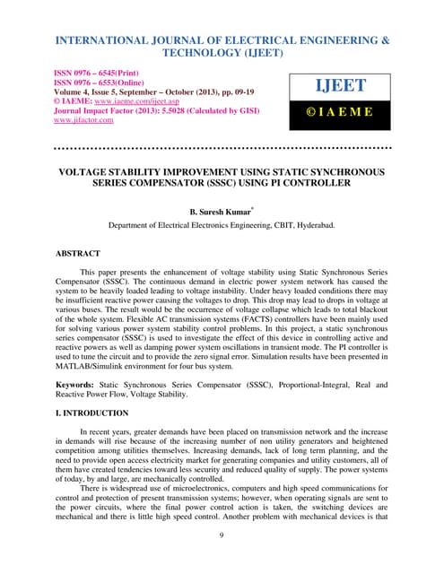 Enhancement of voltage stability using static synchronous series compensator | PDF