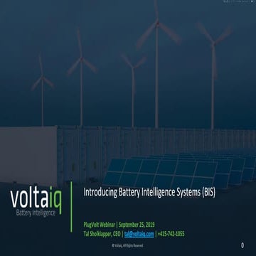 Voltaiq & PlugVolt - Introducing Battery Intelligence Systems (BIS) | PPT