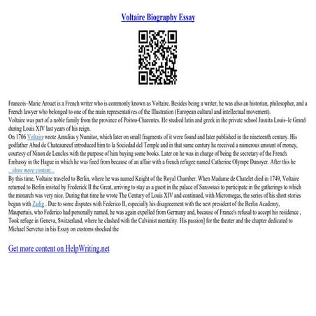 Voltaire Biography Essay | PPT