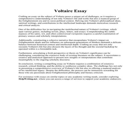 Voltaire Essay | PDF