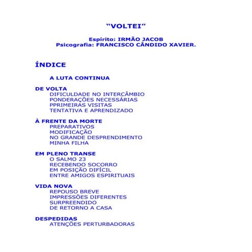 Voltei irmão jacob | PDF