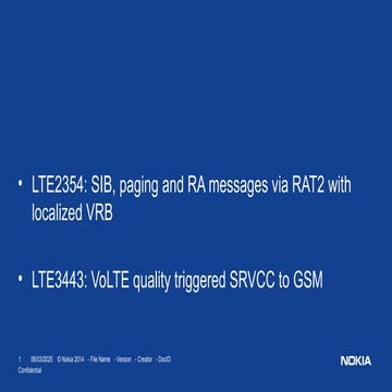 VoLTE quality triggered SRVCC to GSM feature parameter description | PPTX