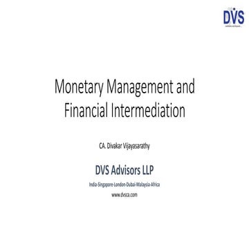 Monetary Management and Financial Intermediation | PPTX