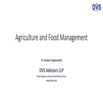 Agriculture and Food Management | PPTX