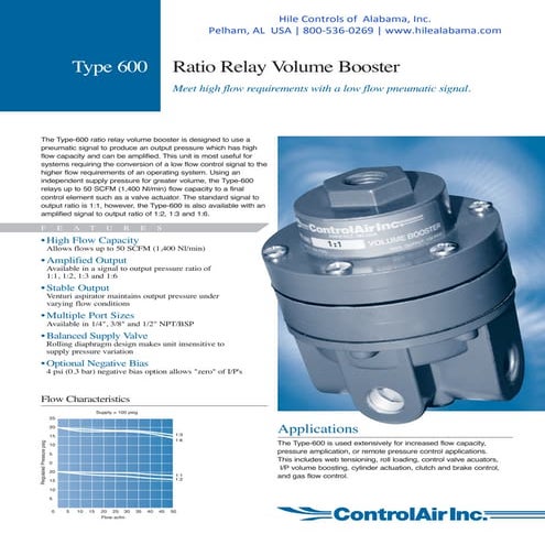Volume Booster for Pneumatic Control Systems | PDF